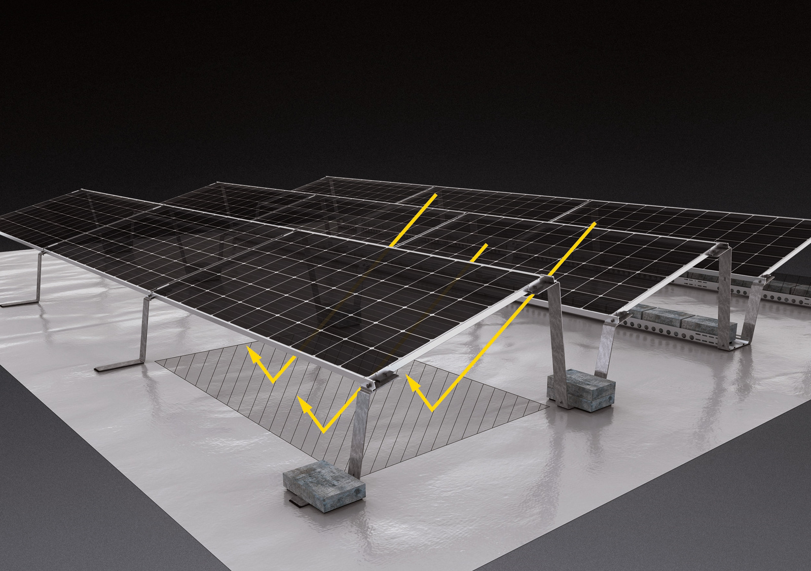 Mounting systems - Flat roof system for bifacial modules