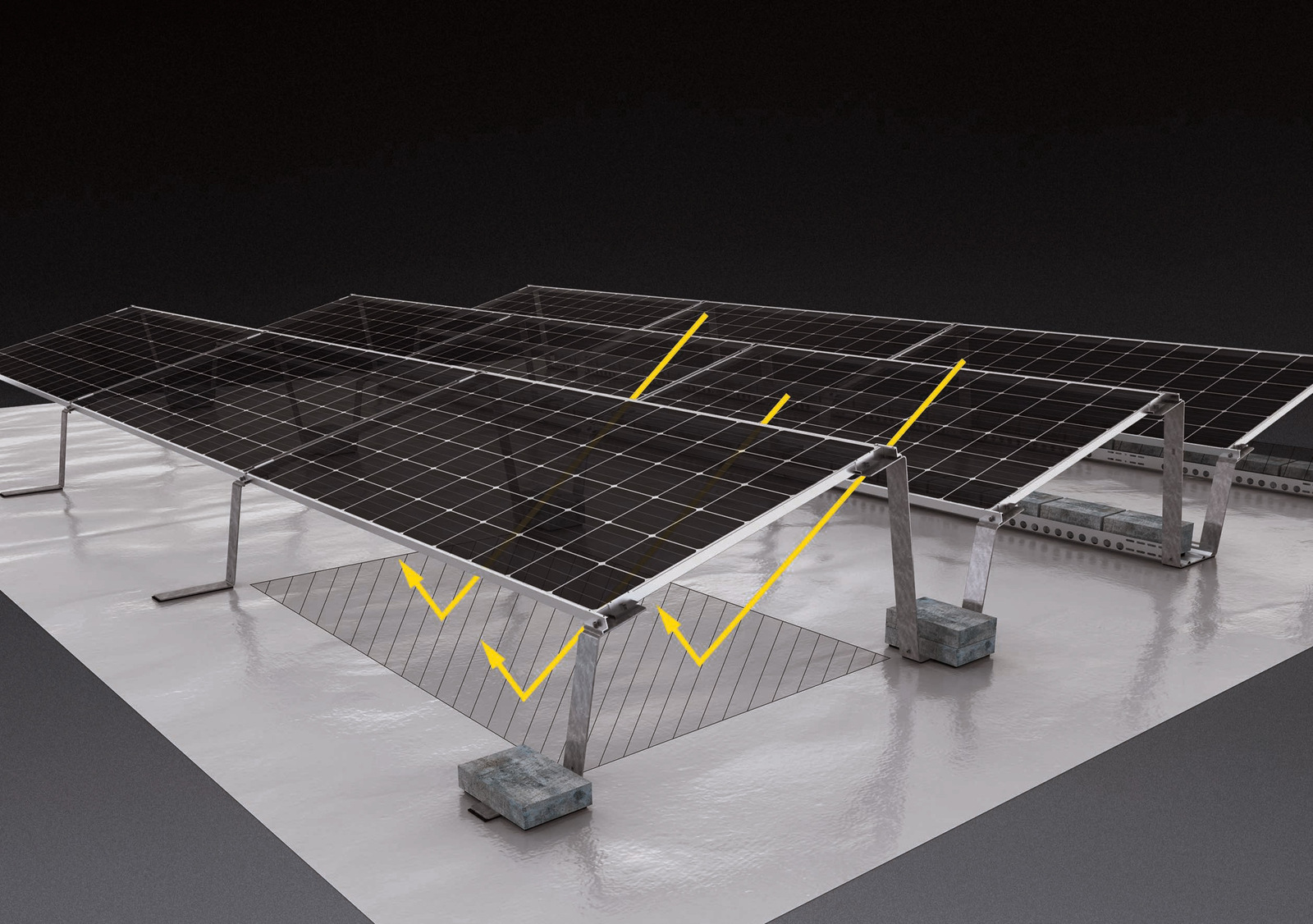 Mounting systems - Flat roof mounting system for bifacial modules