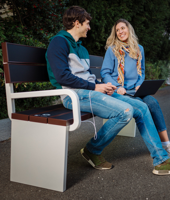 Urban furniture: - A smart city bench that charges small devices from ...
