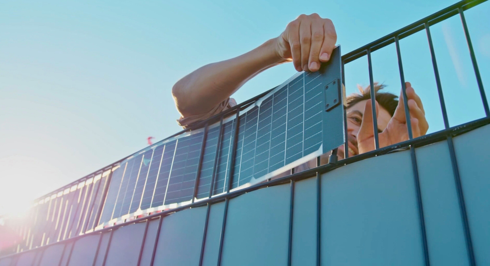 Sunbooster's flexible solar strips for garden fences