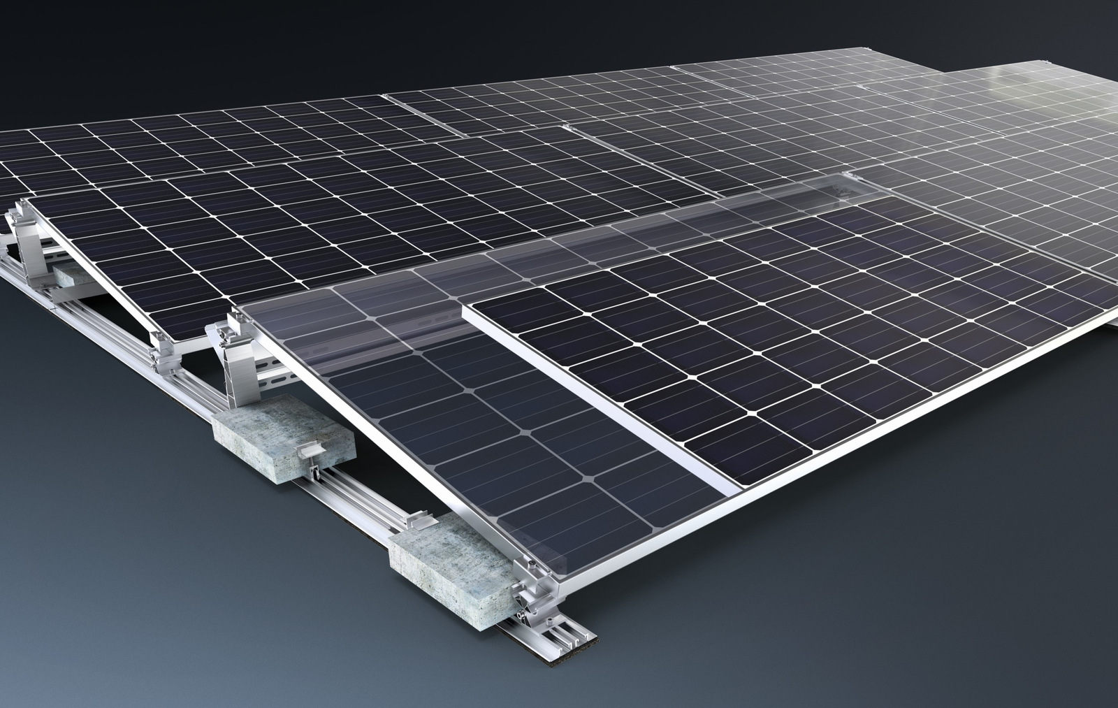Mounting system - Optimised mounting system for flat roofs